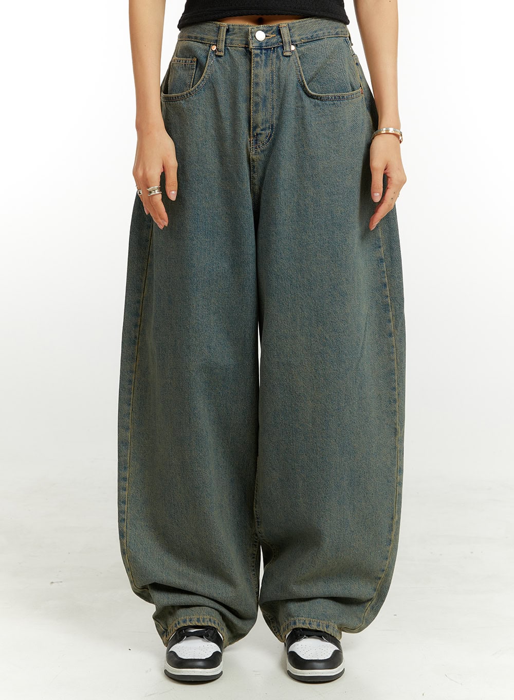 Denim Washed Baggy Jeans CU424 - Acubi style | LEWKIN