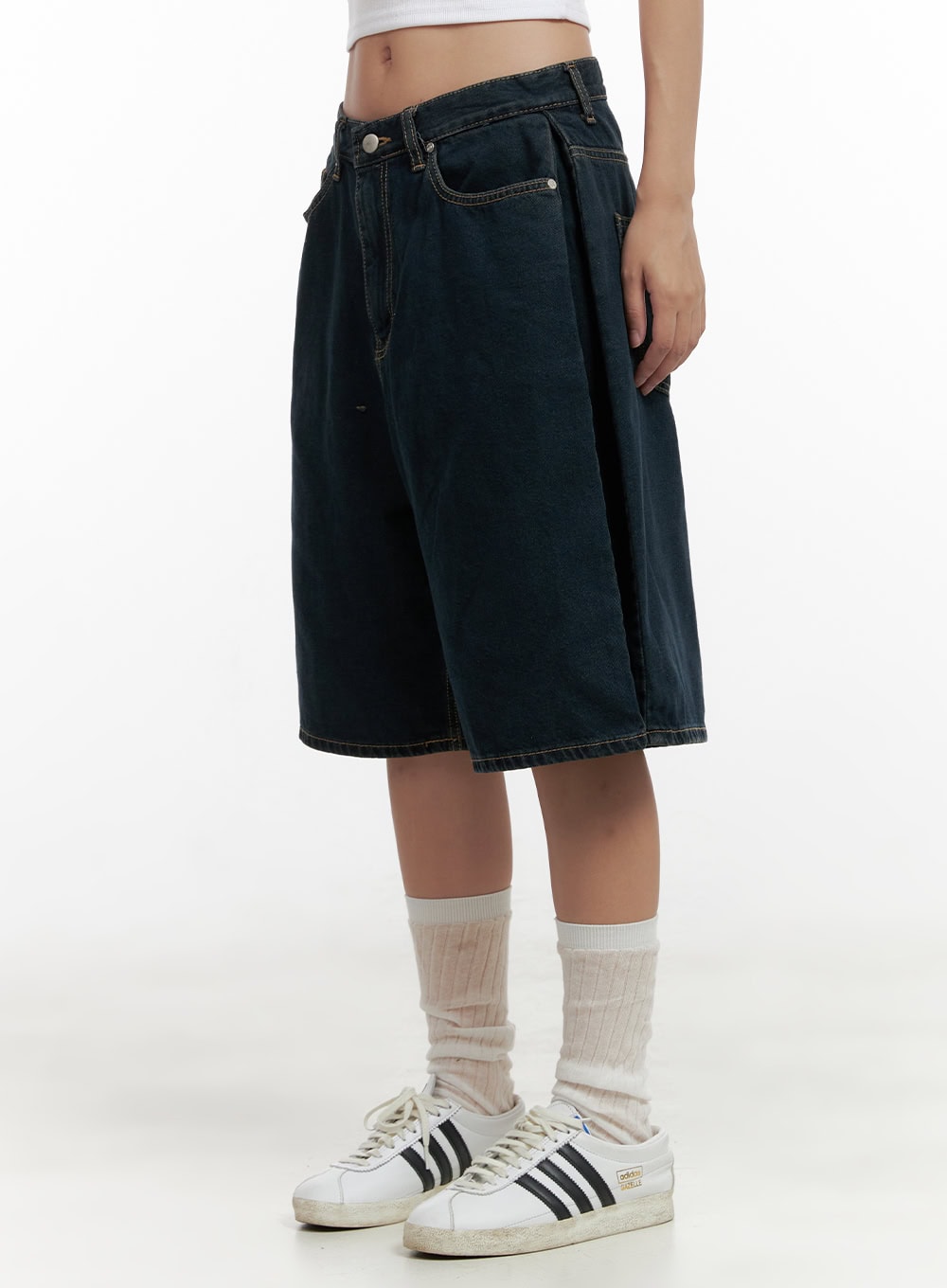 Side Folded Wide Leg Jorts CL431 - Acubi style | LEWKIN