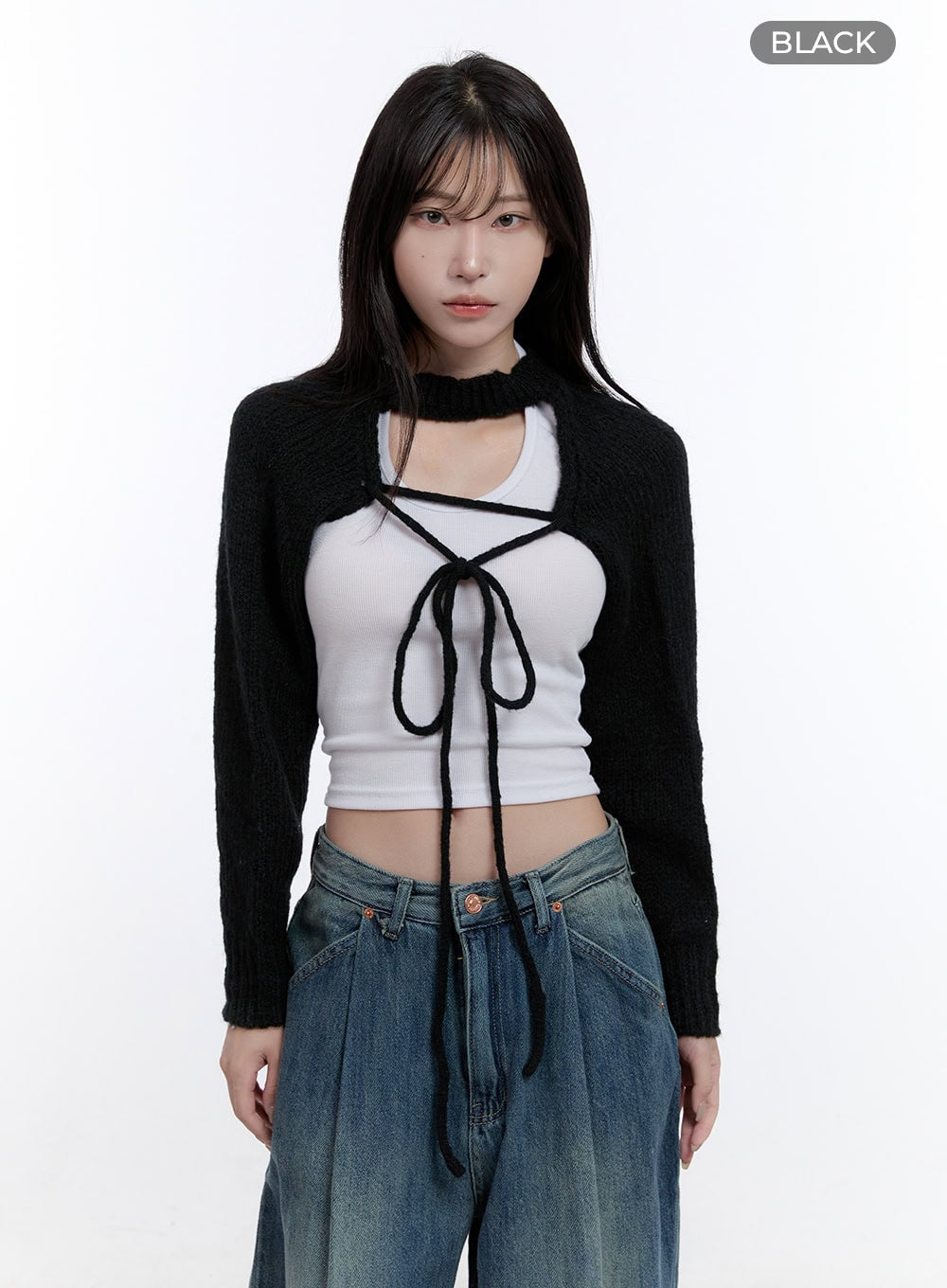 String Cut-Out Wool Bolero CO418 - Acubi style | LEWKIN – LEWKIN ...