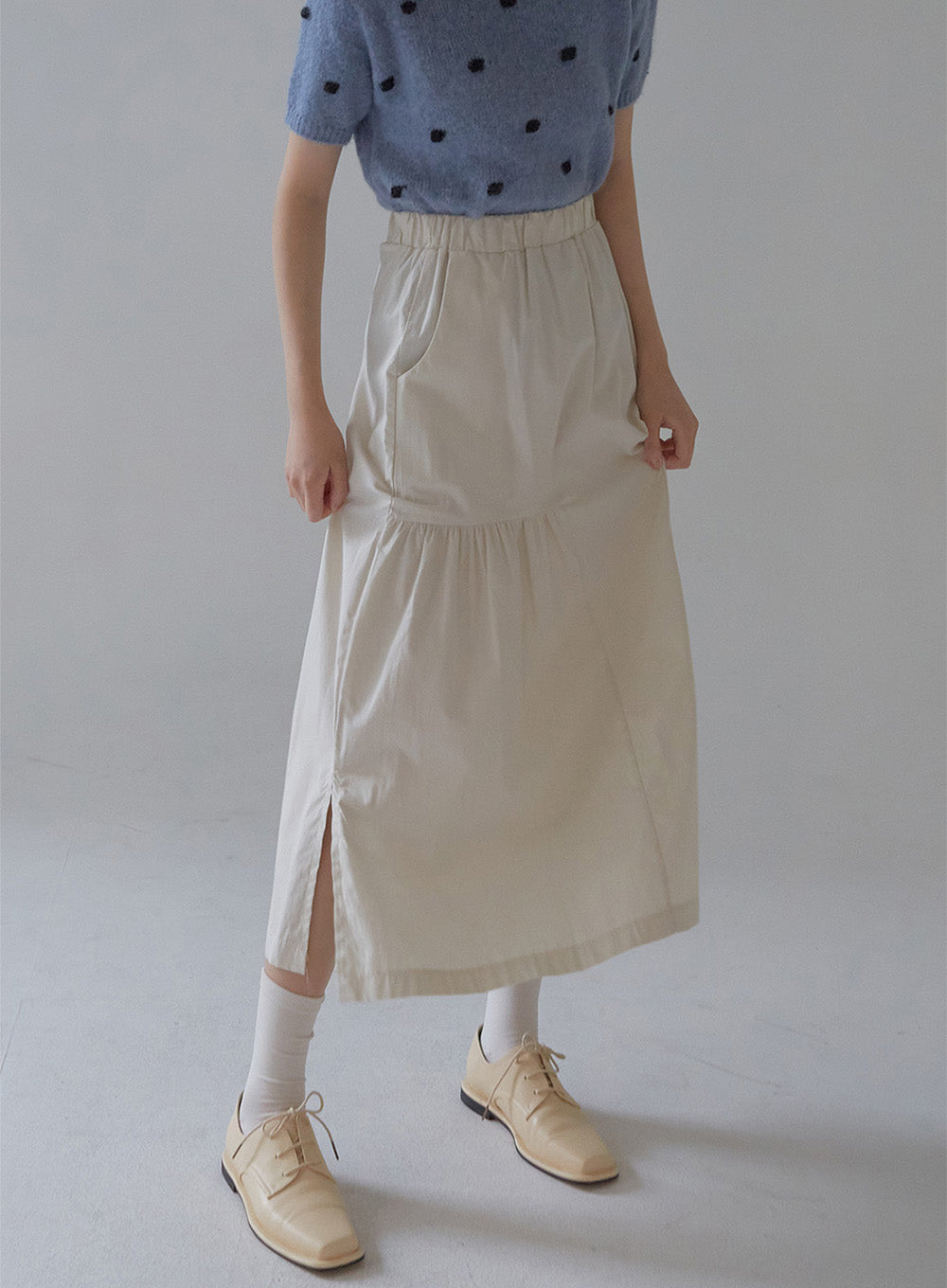 Shirring Long Band Skirt - Korean Women's Fashion | LEWKIN